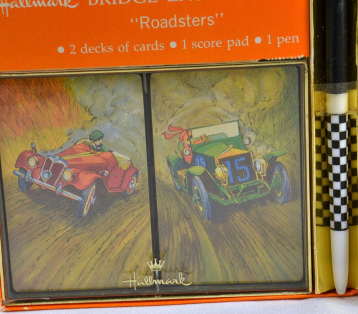 Hallmark Bridge Card Set Roadster 2 Decks of Cards in Hard - Etsy