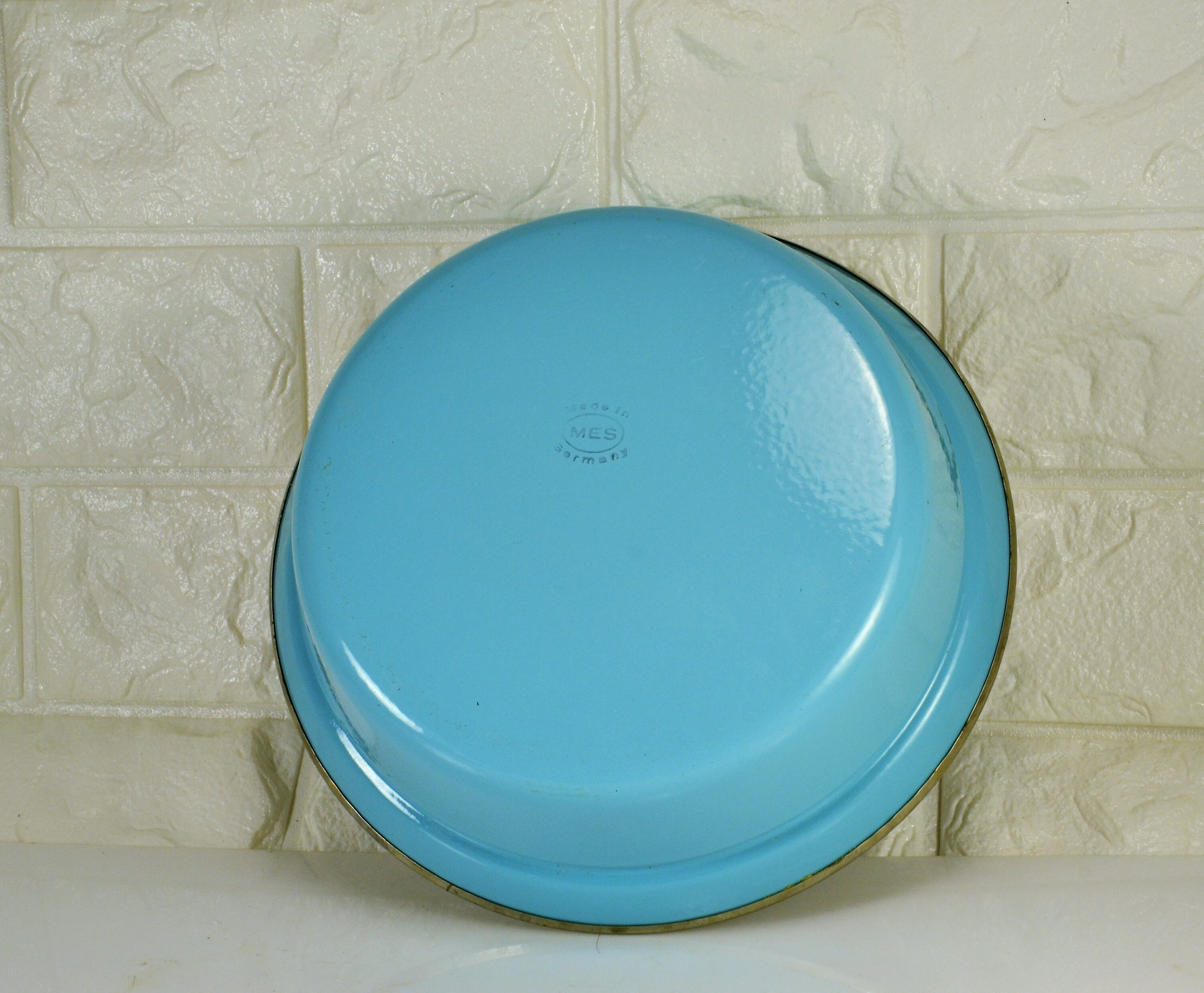 Enamel Ware Bowl MES Germany Turquoise Blue Vintage 1950s Mid - Etsy