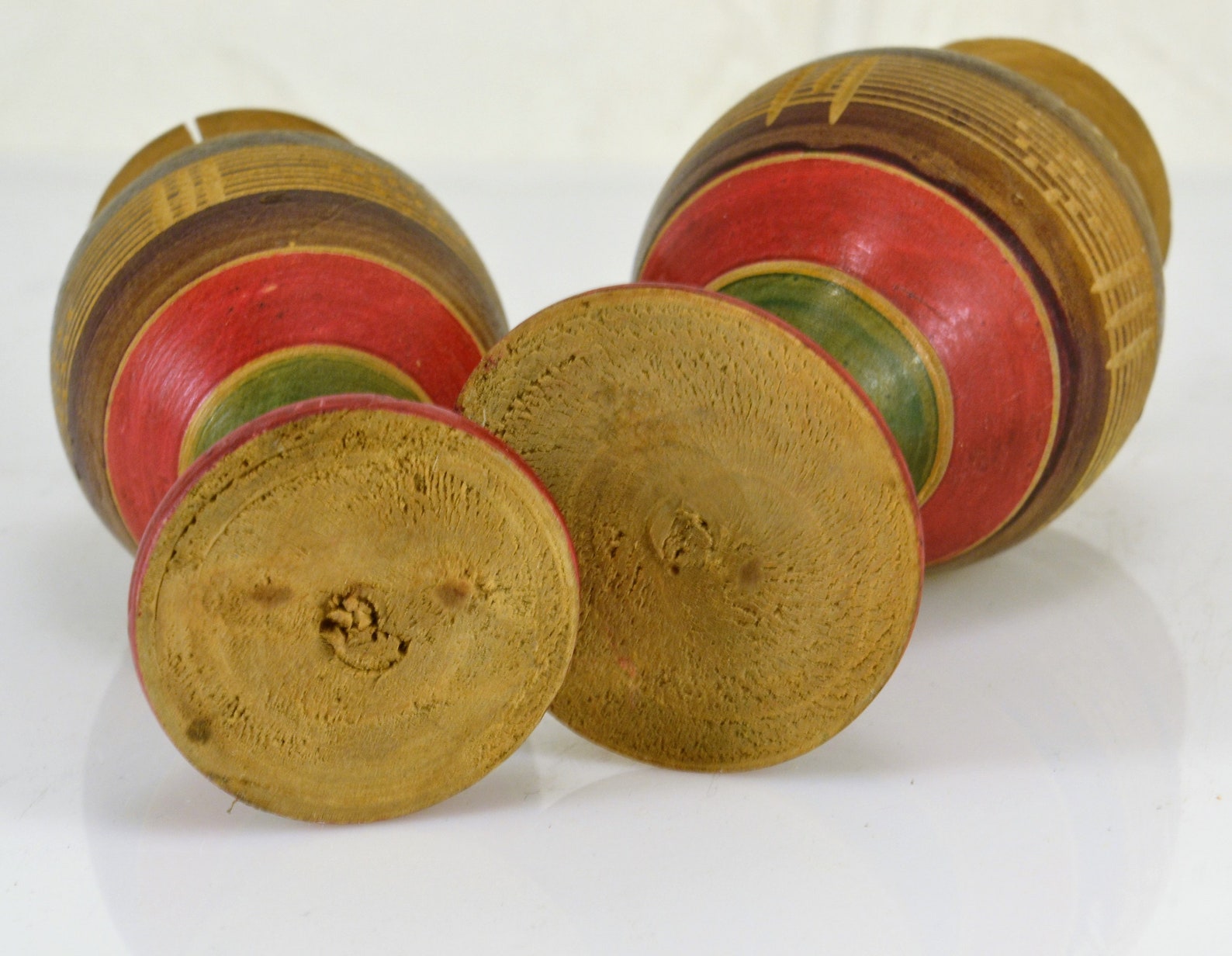 Salt Pepper Shakers Hand Painted Wood Carved Mexico Folk Art - Etsy