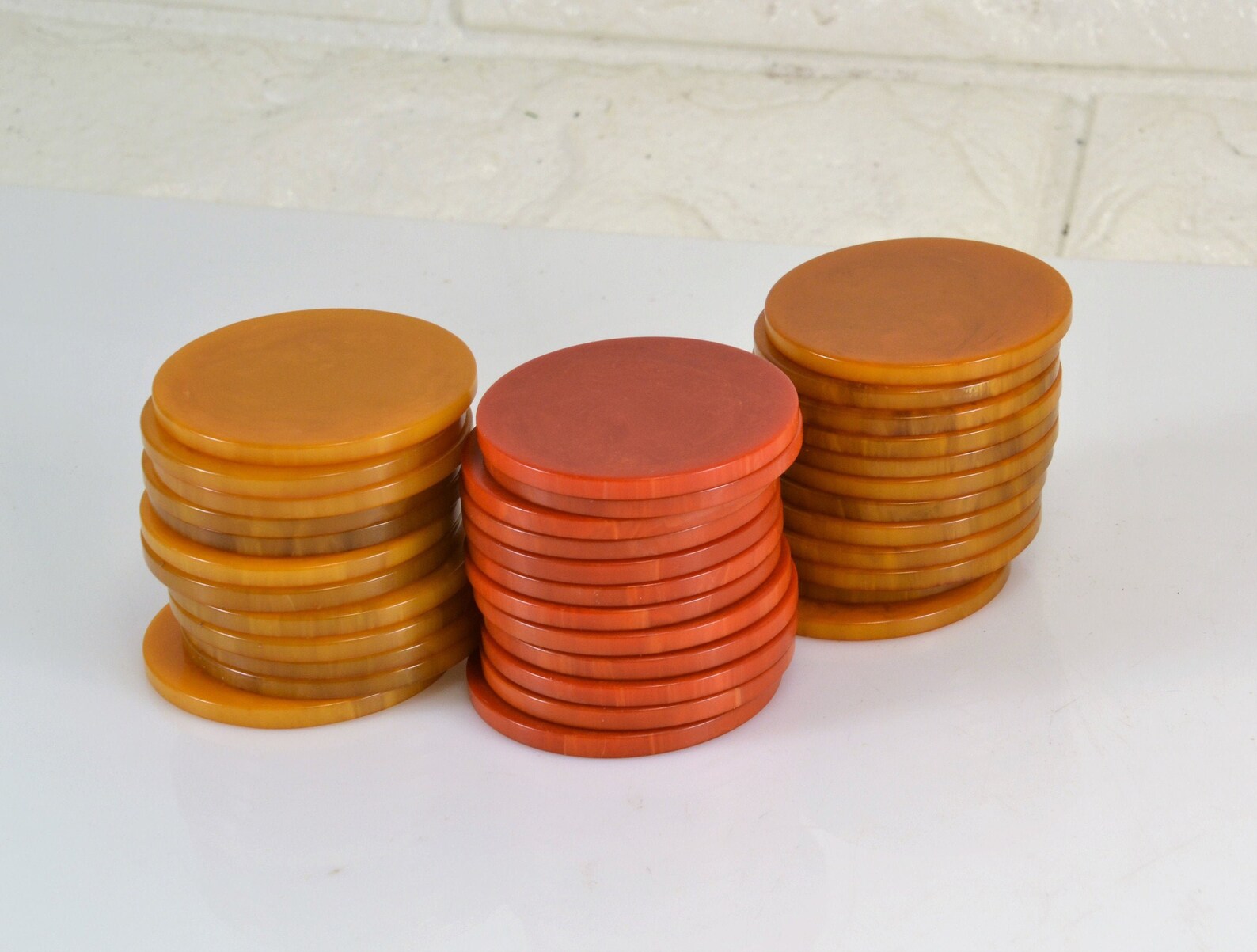 Bakelite Catalin Poker Chips 3 Color Choices RED Light Marbled - Etsy