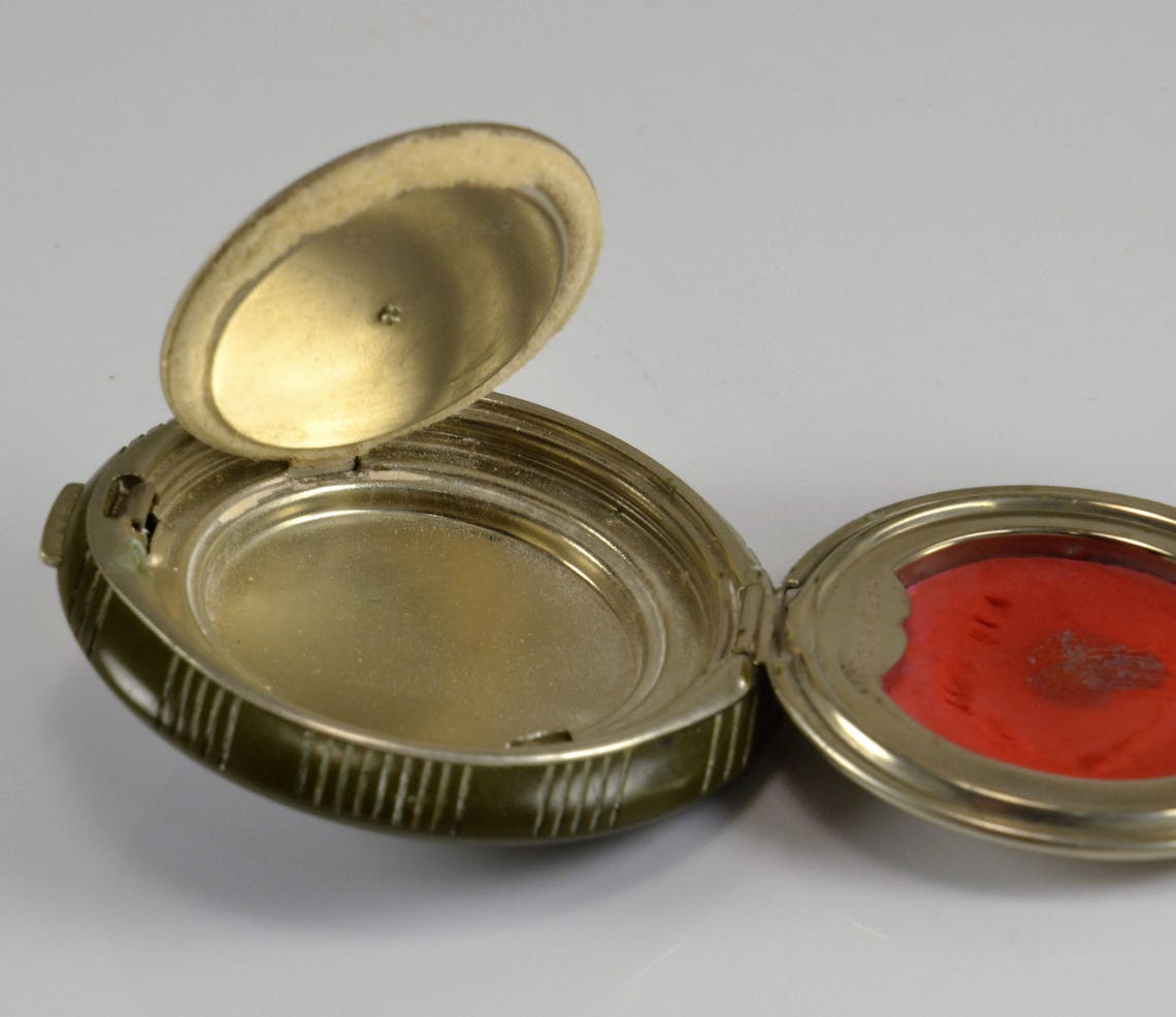 Richard Hudnut Compact Double Rouge Powder Olive Green | Etsy
