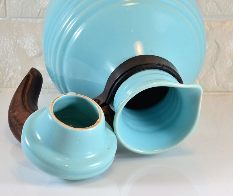 Pacific Pottery Carafe Pitcher W/ Lid 438 Aqua Turquoise Color ...