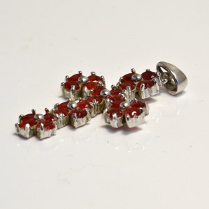 Red Rhinestone Cross Pendant - Ruby Red Crystal Pommee Cross - Vintage ...