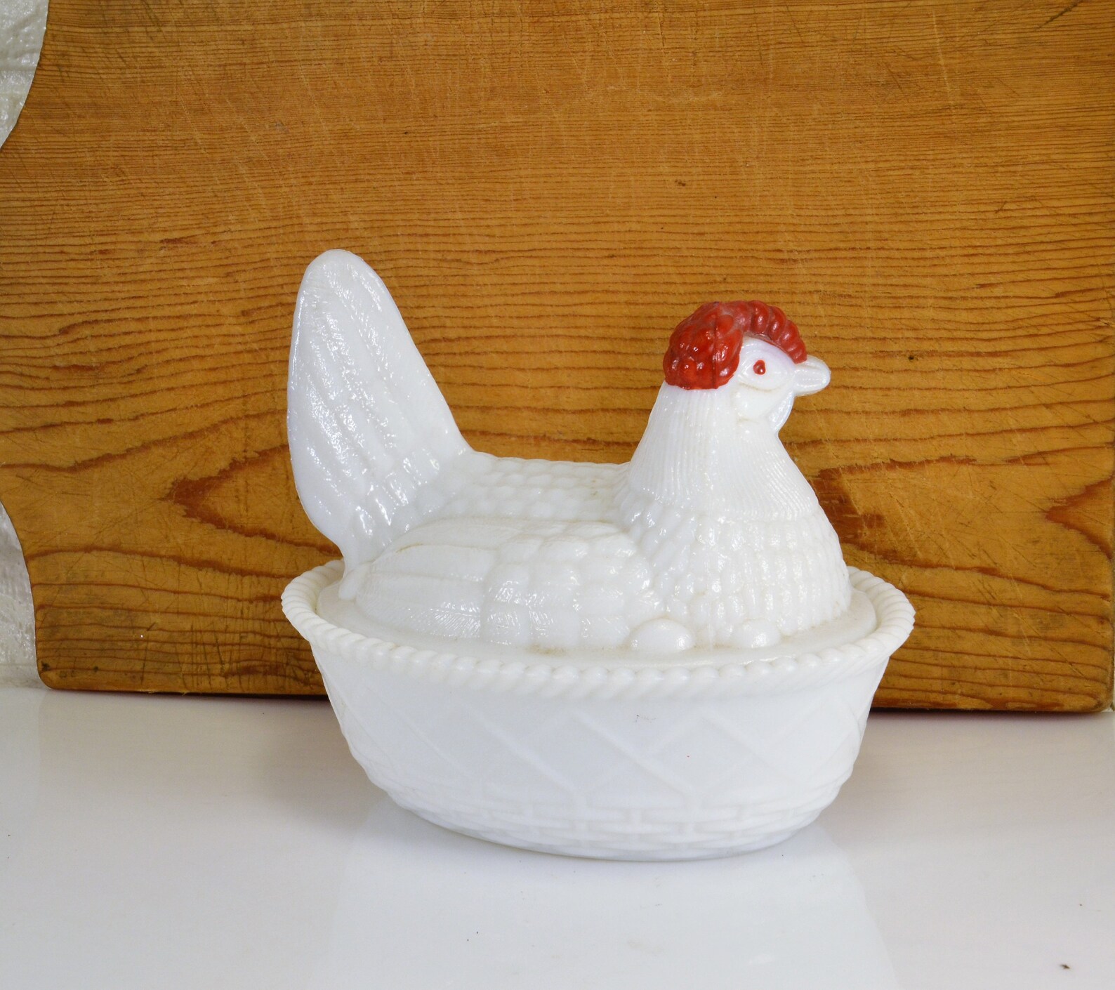 Hen on A Nest Westmorland Split Tail White Milk Glass Turned - Etsy
