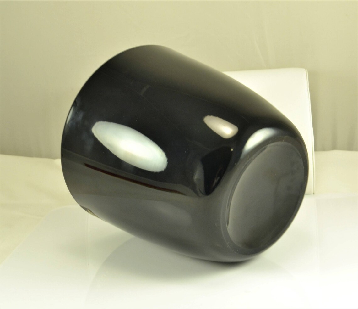 Viking Black Glass Ice Bucket Vase Original Foil Sticker Mid - Etsy