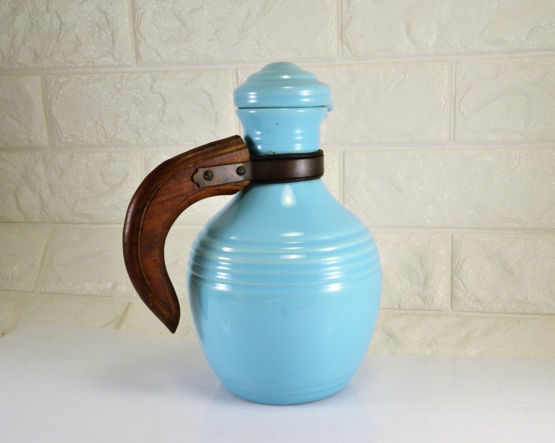 Pacific Pottery Carafe Pitcher W/ Lid 438 Aqua Turquoise Color ...