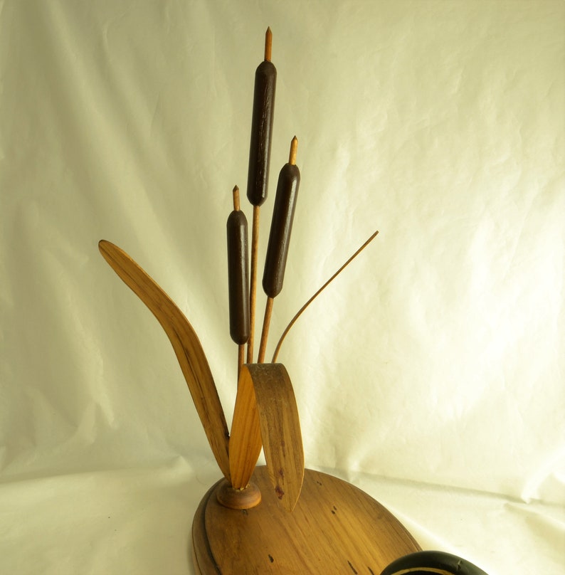 Duck Decoy Carved Wood Cattail Sculpture Artist Michael Wilson - Etsy