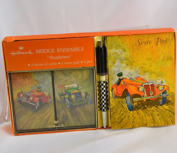 Hallmark Bridge Card Set Roadster 2 Decks of Cards in Hard | Etsy