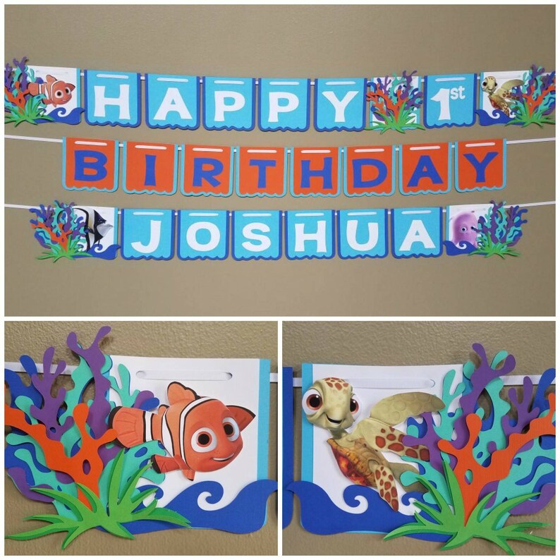 Finding Dory Birthday Banner Finding Nemo Birthday Banner | Etsy