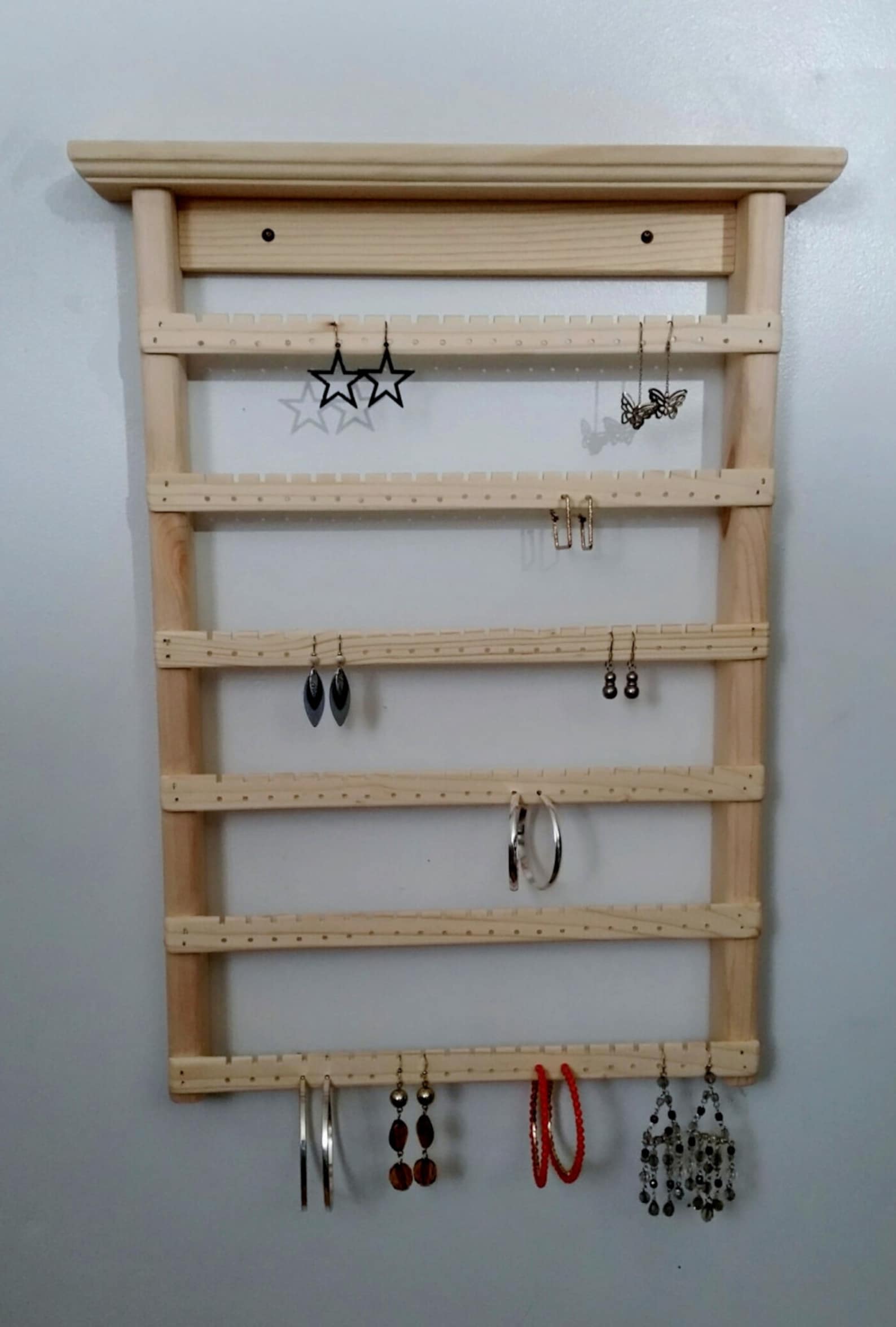 Jewelry Organizer Wall Earring Holder Wall Wall Jewelry - Etsy