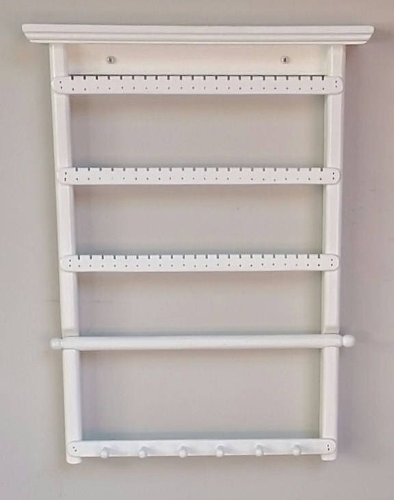 White Jewelry Organizer Wall Mount Jewelry Organizer Earring - Etsy