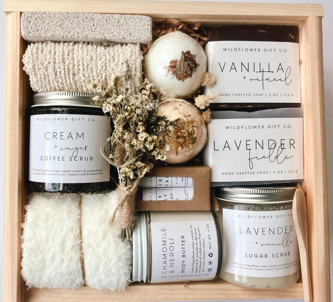 Spa Gift Box: Natural Body Care - Personalized Wooden Keepsake - Etsy