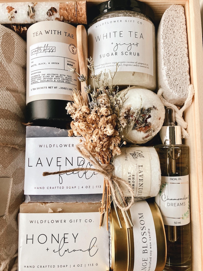Spa Gift Box: Natural Relaxation Set - Personalized Wooden Keepsake - Etsy