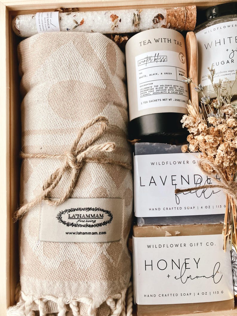 Spa Gift Box: Natural Relaxation Set - Personalized Wooden Keepsake - Etsy