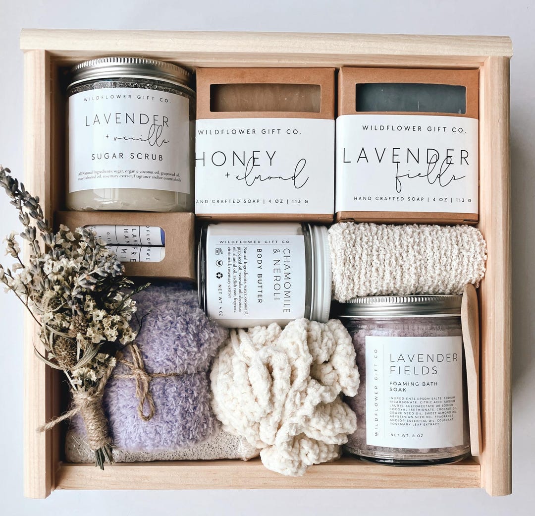 Lavender Spa Gift Box: Relaxation and Pampering Set (personalized ...