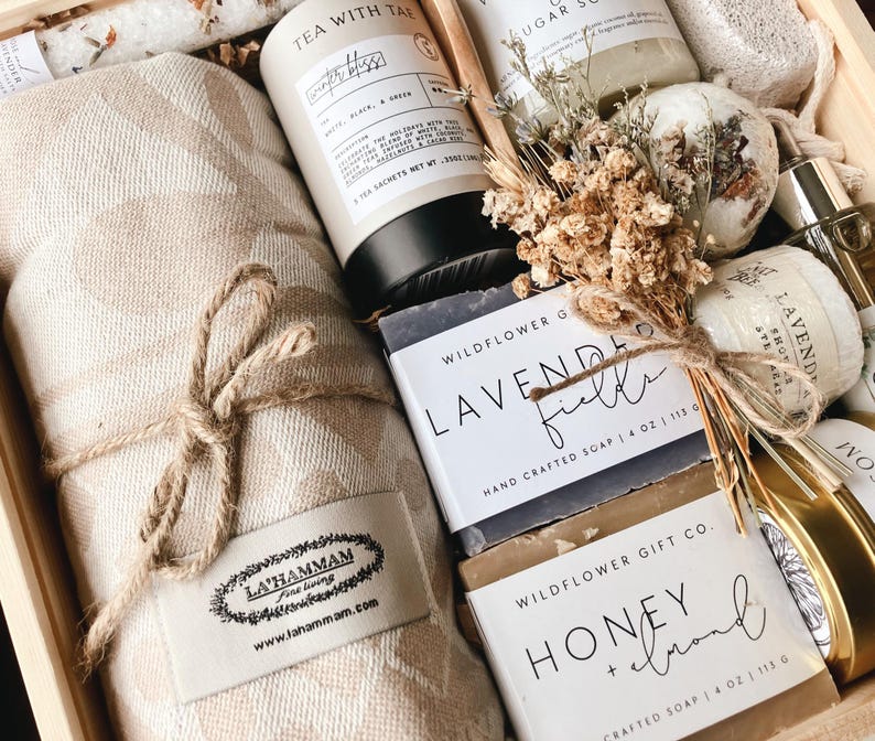 Spa Gift Box: Natural Relaxation Set - Personalized Wooden Keepsake - Etsy