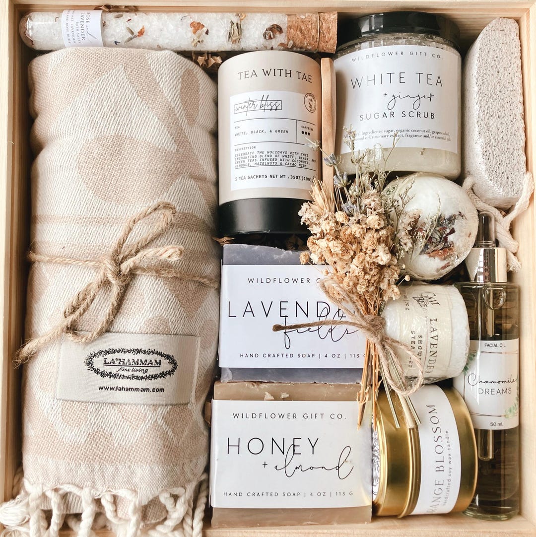 Spa Gift Box: Natural Relaxation Set - Personalized Wooden Keepsake - Etsy