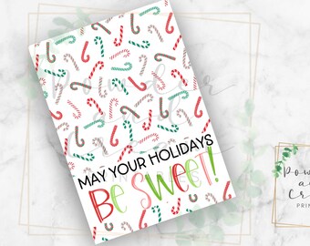 Printable Mini Cookie Card - 2" X 2" Merry Christmas - Xmas Merry ...