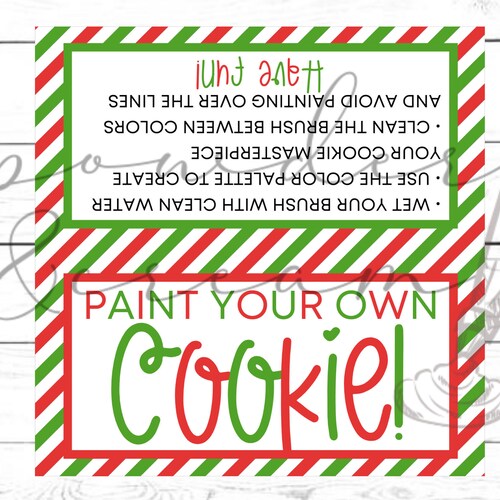 Instant Download Paint Your Own Christmas Cookie Bag Topper | Etsy