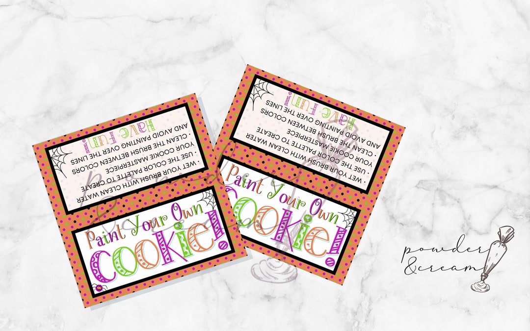 Printable 4 X 4 Halloween PYO Paint Your Own Cookie Tag With ...