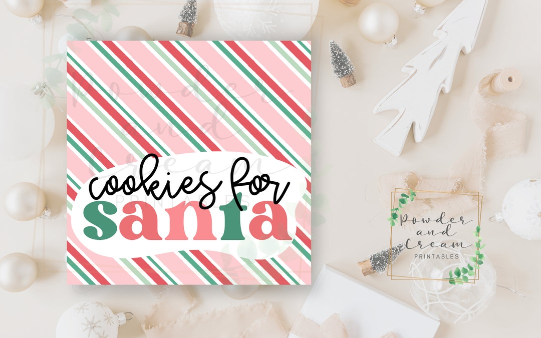 Printable Mini Cookie Card - 2" X 2" Merry Christmas - Xmas Cookies for ...