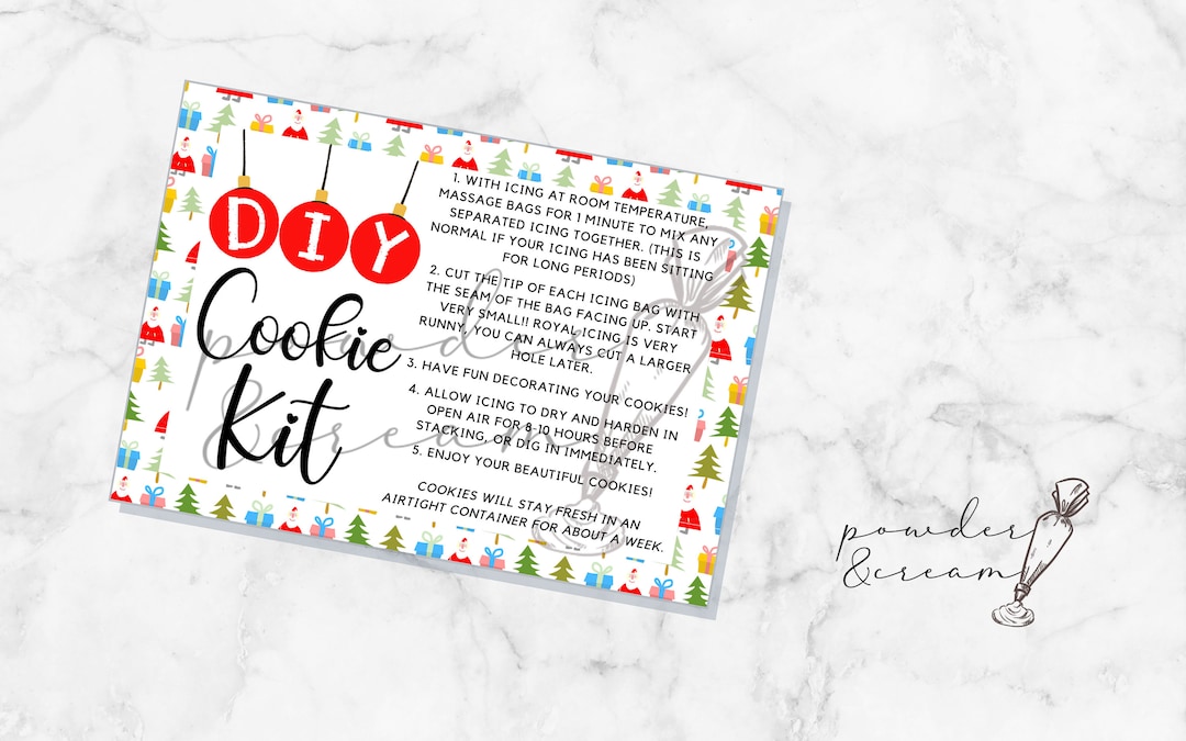 Printable DIY Cookie Kit Instruction Card 3.5 X - Etsy UK