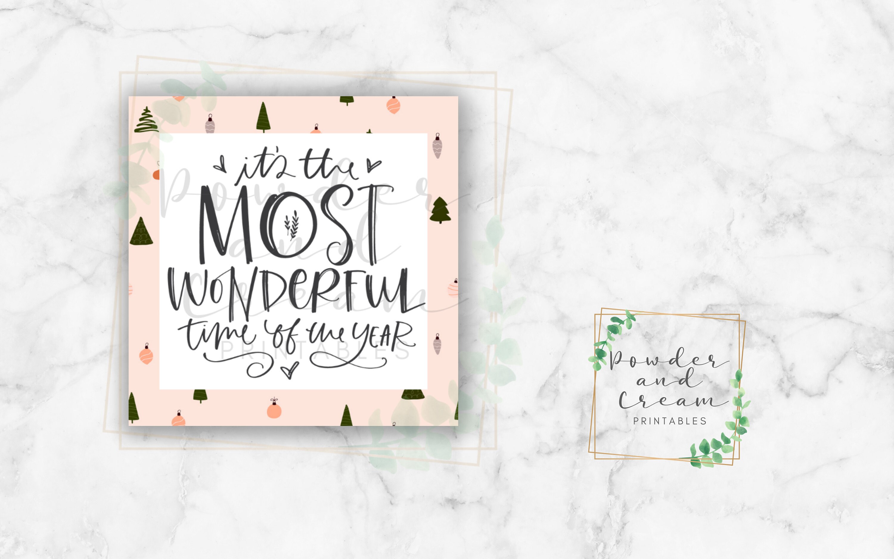 Printable Mini Cookie Card - 2" X 2" Merry Christmas - Xmas Merry ...