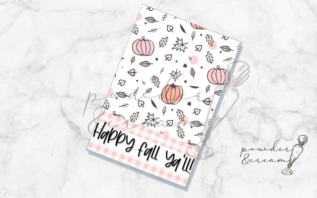 Printable Mini Cookie Card 3.5 X 5 Happy Fall - Etsy