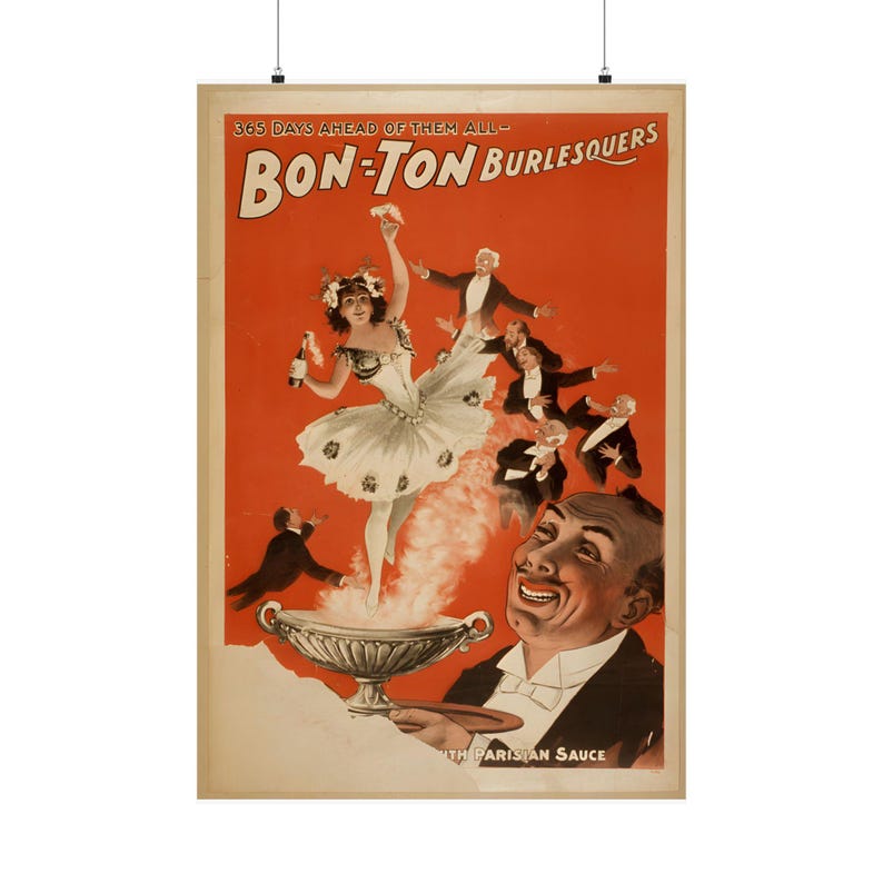 Vintage Bon-ton Burlesque Theater Poster: Parisian Spectacle - Fine Art ...