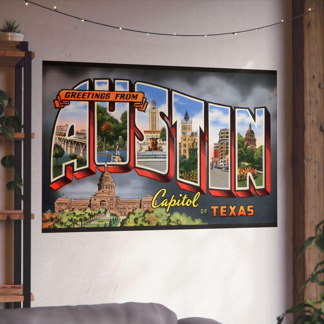 Greetings From Austin: A Vintage Texas Capital Postcard - Fine Art ...