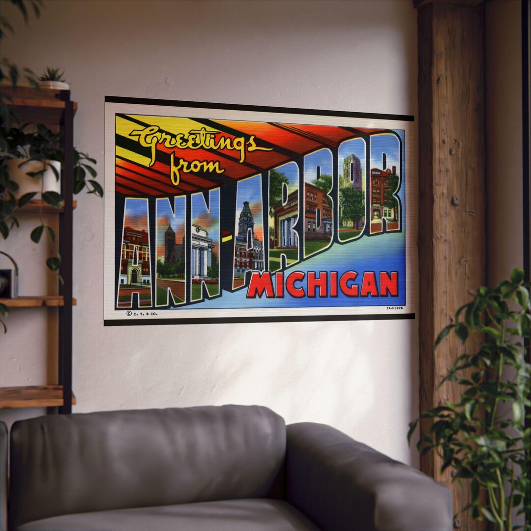 Ann Arbor Posters - Vintage Postcard Wall Art, Remastered Prints ...