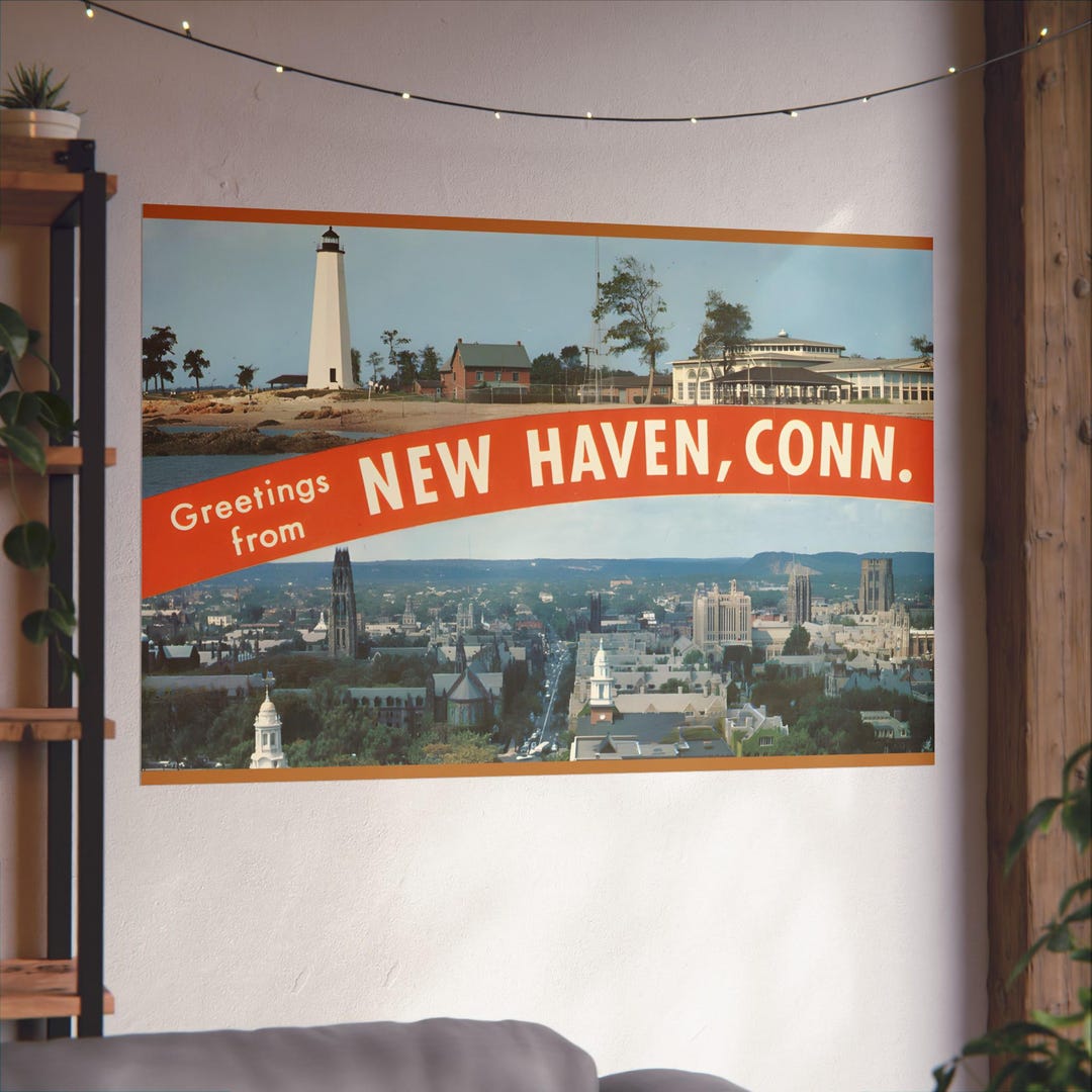 Coastal Charm Meets Gothic Grandeur: New Haven Postcard - Fine Art ...