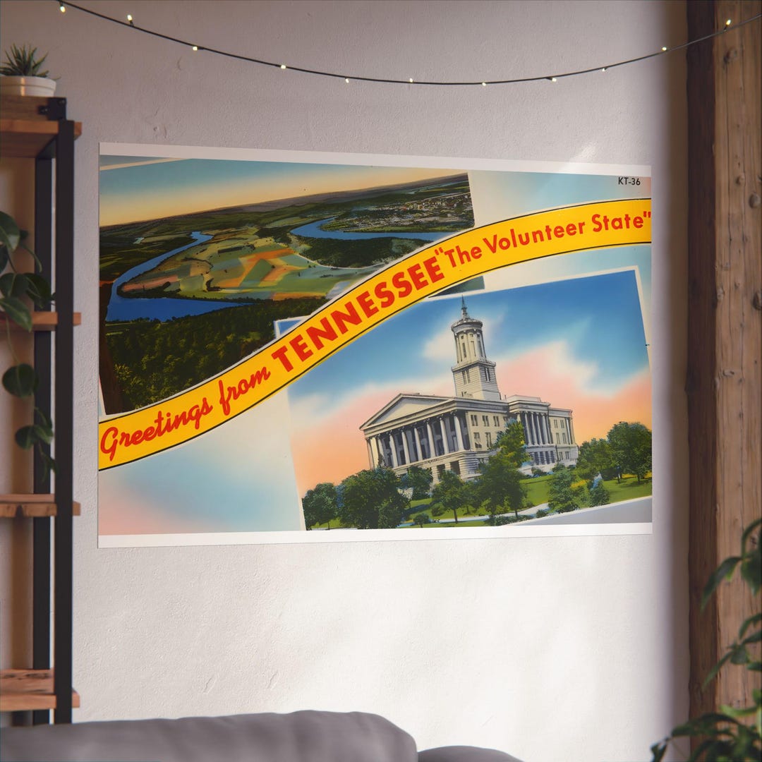 Vintage Tennessee: Volunteer State Landmarks Postcard - Fine Art Poster ...
