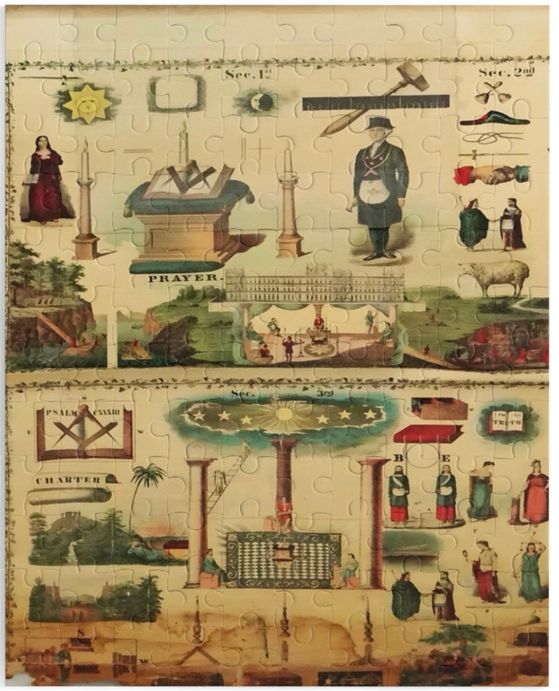 Masonic Jigsaw Puzzle Lodge Symbols and All-seeing Eye Ceremonial - Etsy