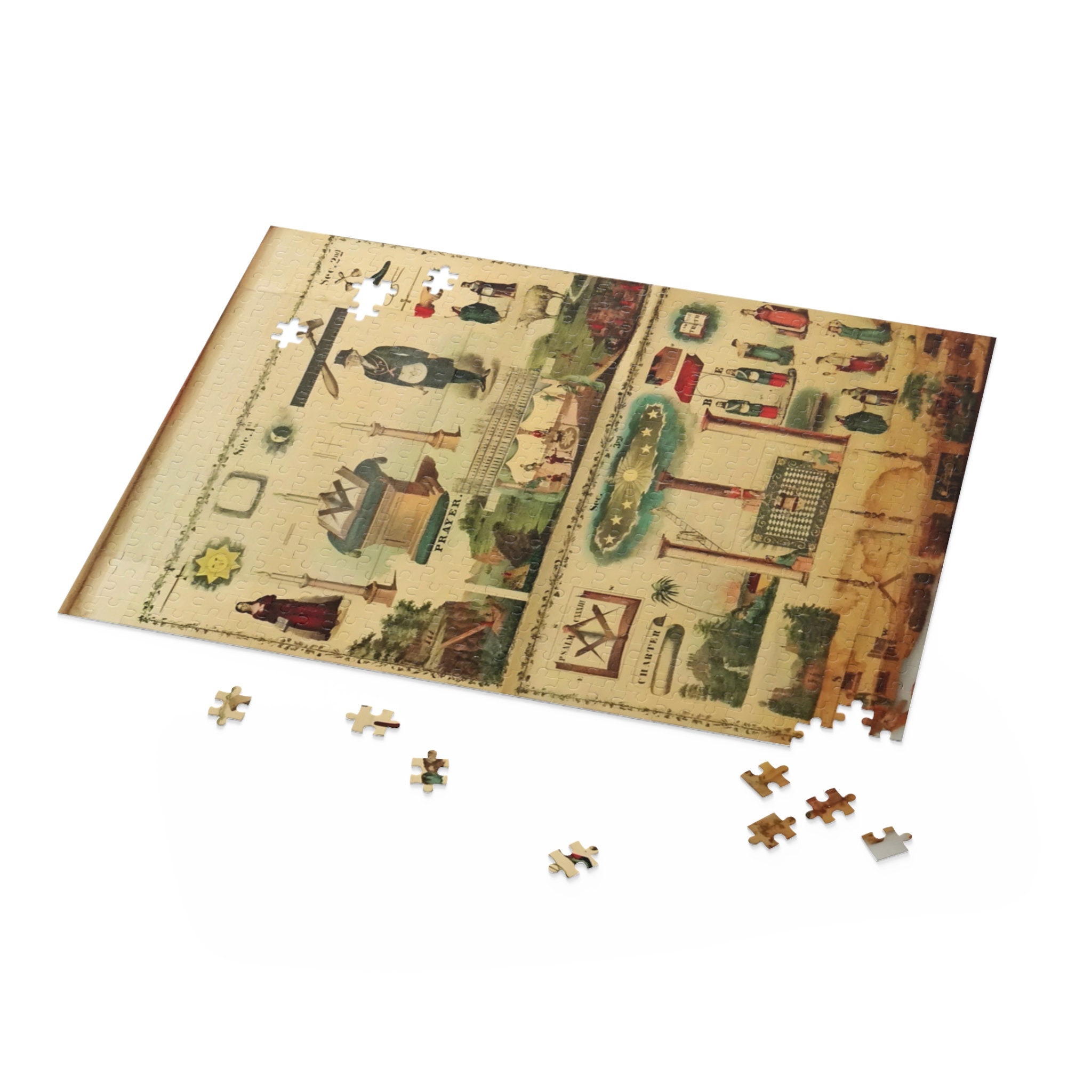 Masonic Jigsaw Puzzle Lodge Symbols and All-seeing Eye Ceremonial - Etsy