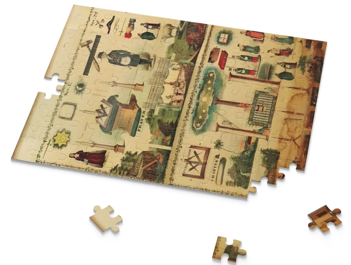 Masonic Jigsaw Puzzle Lodge Symbols and All-seeing Eye Ceremonial - Etsy