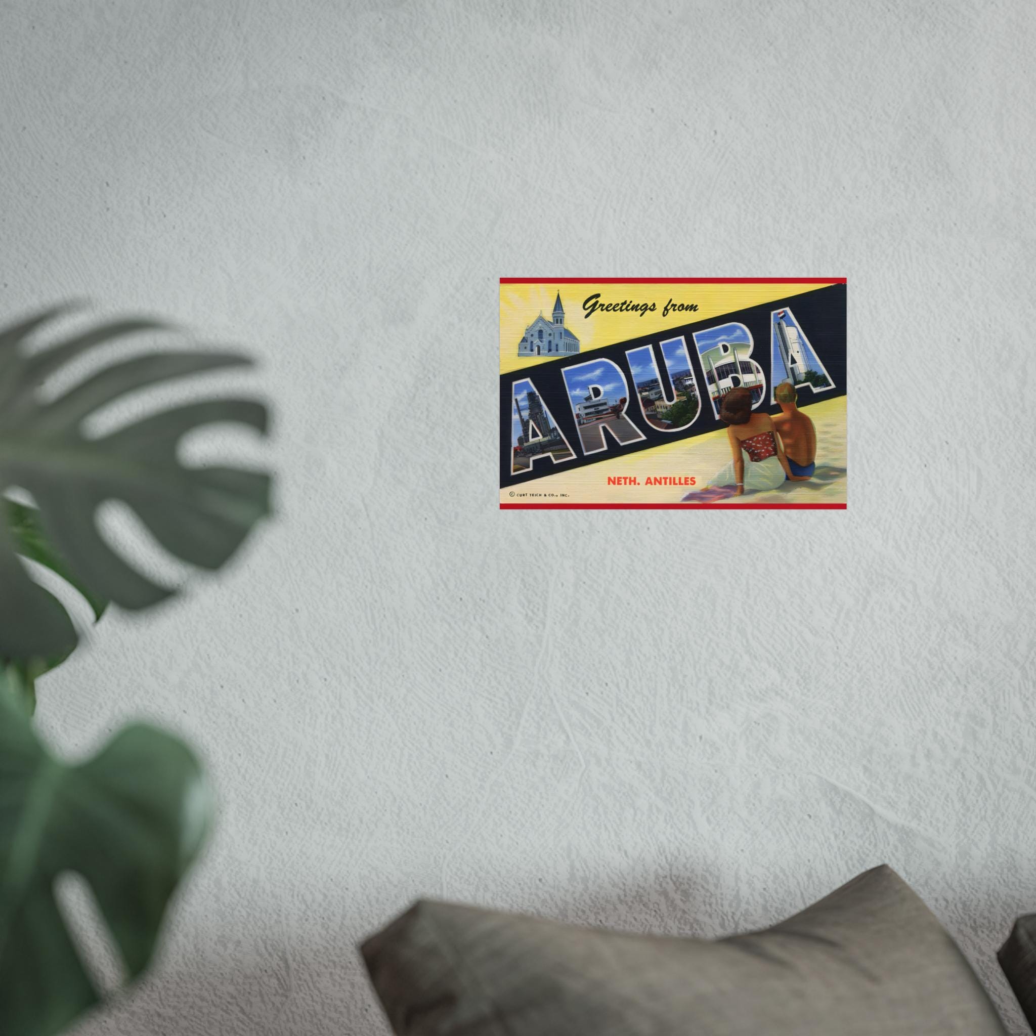 Vintage Aruba: A Caribbean Paradise Postcard From the 1950s - Fine Art ...