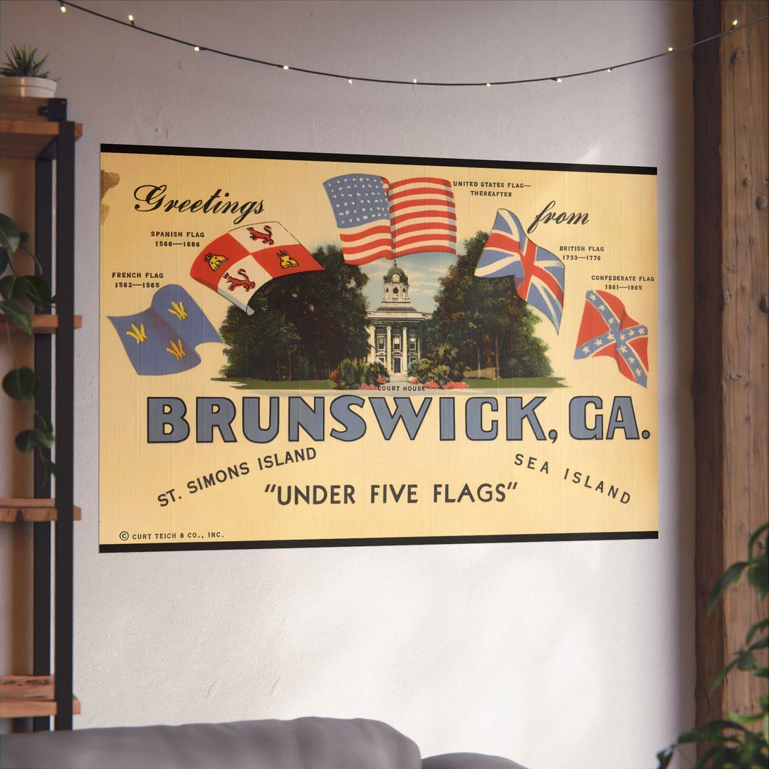 Brunswick GA: A Journey Through Five Flags - Fine Art Poster - Etsy