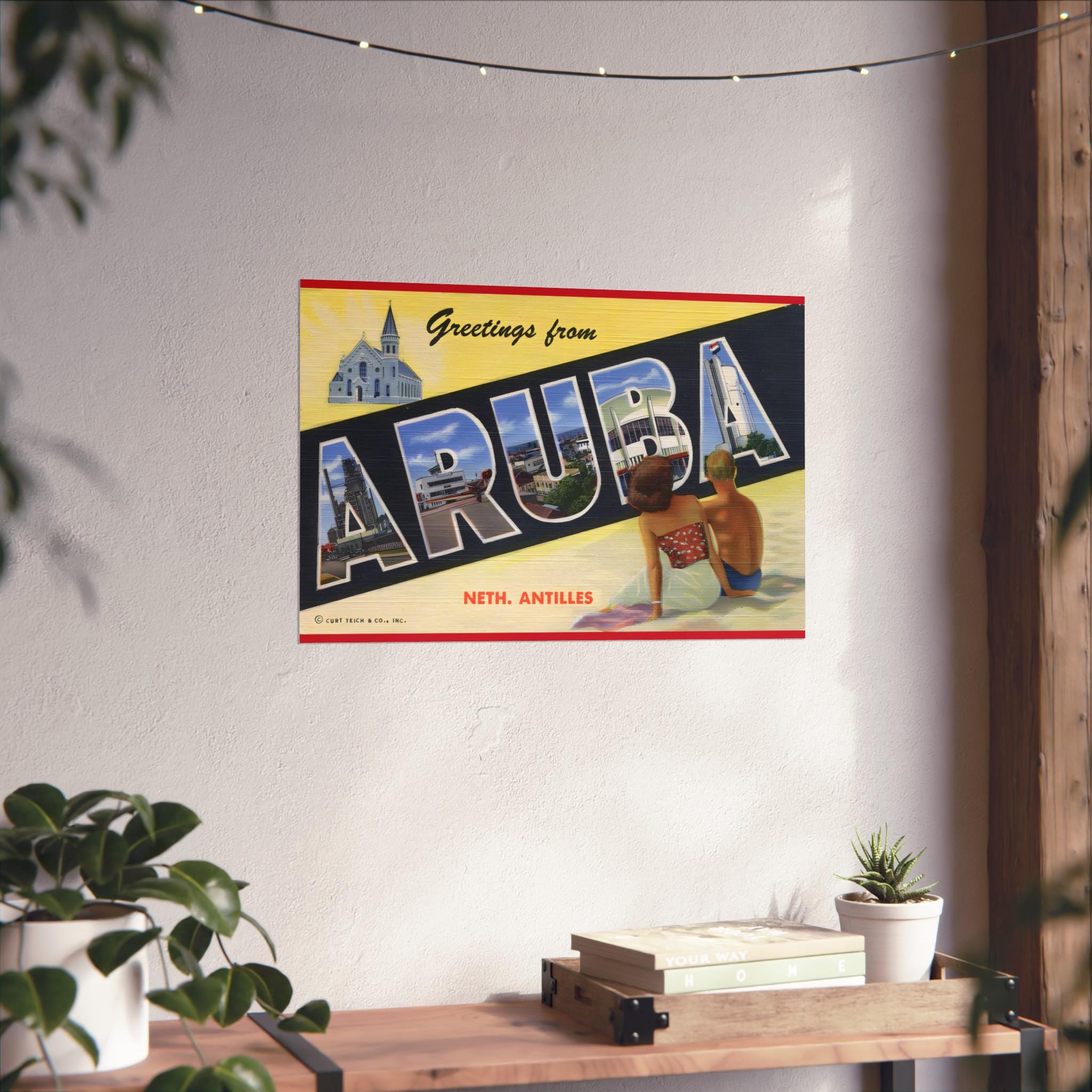 Vintage Aruba: A Caribbean Paradise Postcard From the 1950s - Fine Art ...