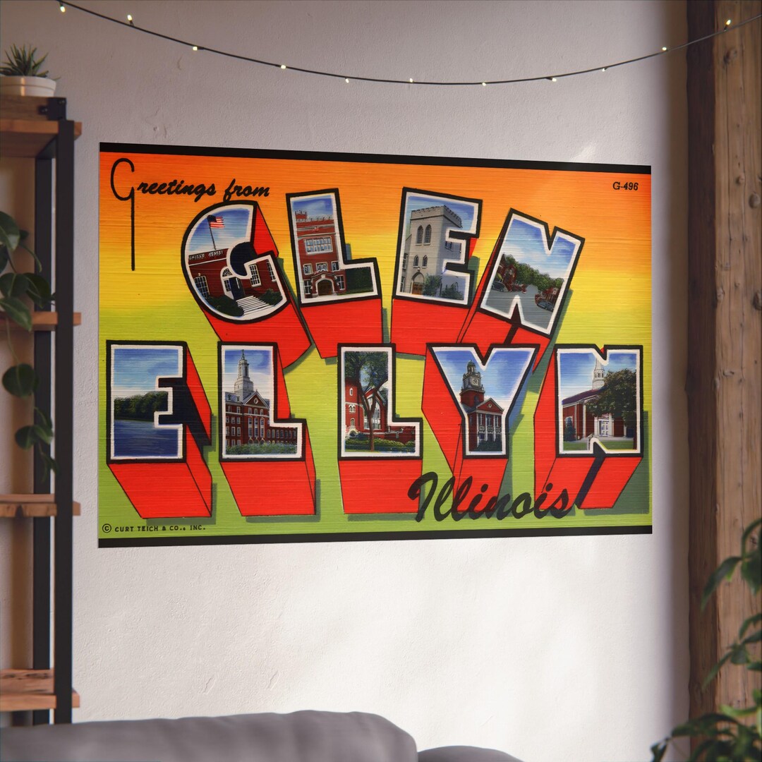 Vintage Americana: Glen Ellyn's Landmarks in Large Letters - Fine Art ...