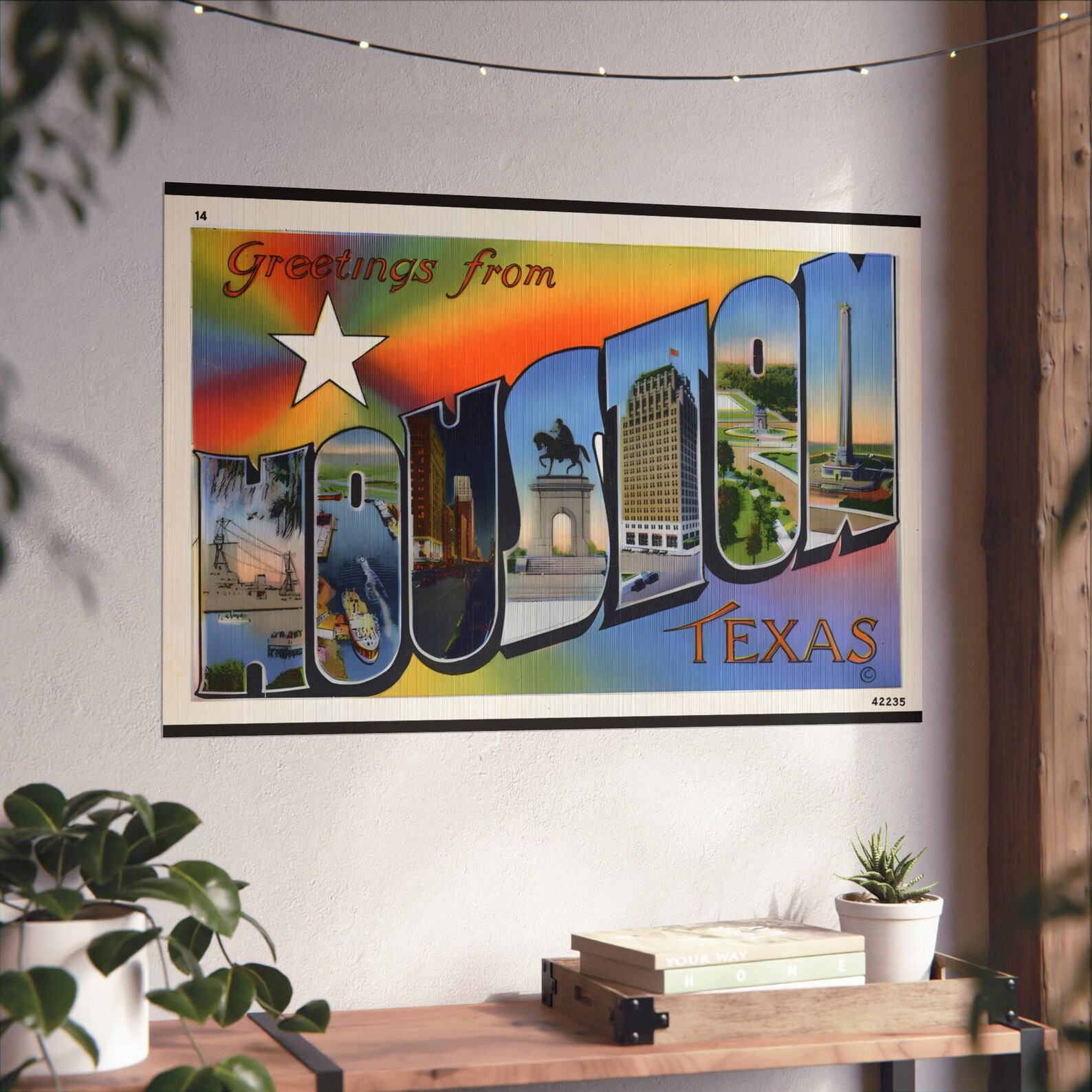 Vintage Houston: A Lone Star City Postcard Panorama - Fine Art Poster ...