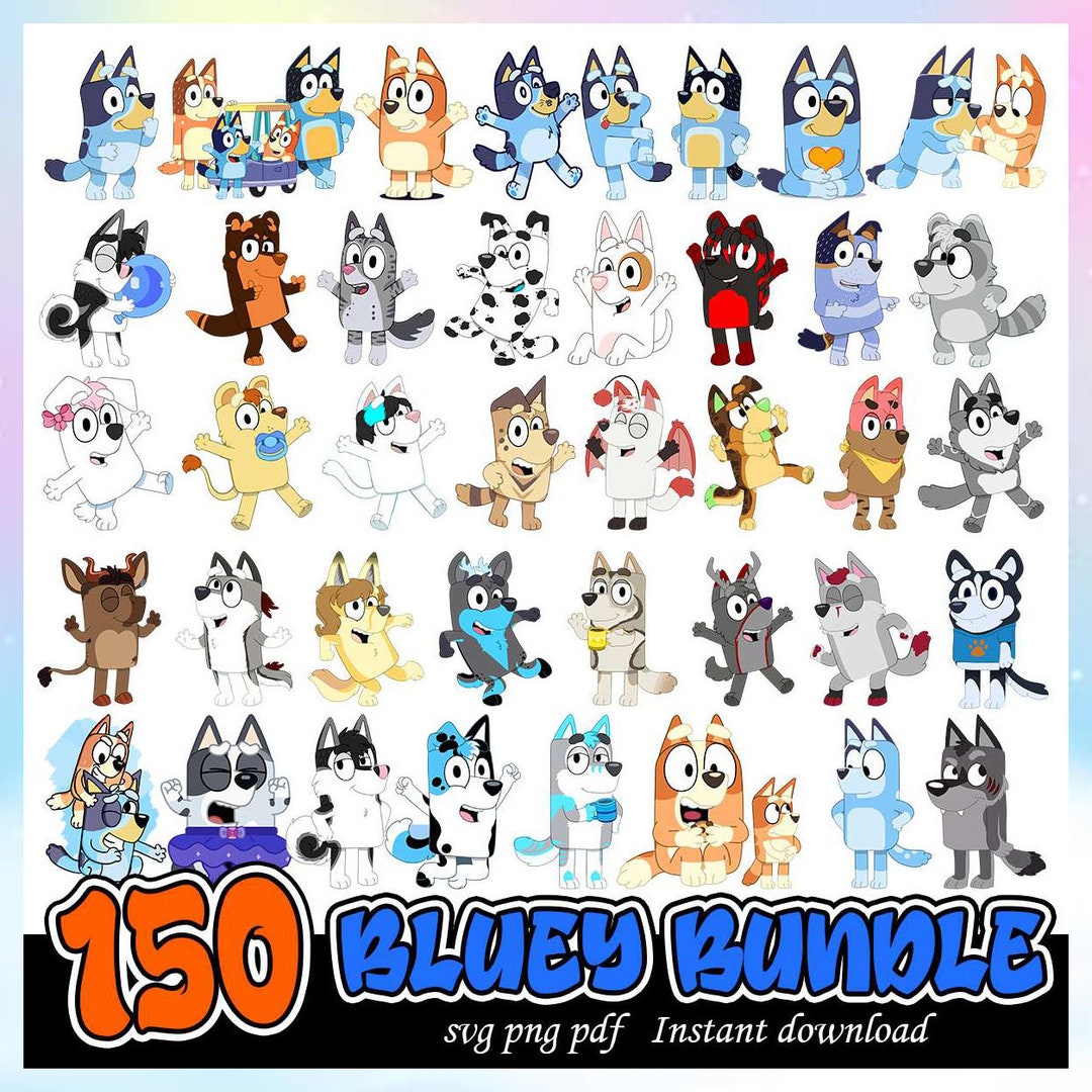 Buy Bluey Bundle, Bluey Cut Files for Cricut, Bluey Clipart, Bluuey and ...