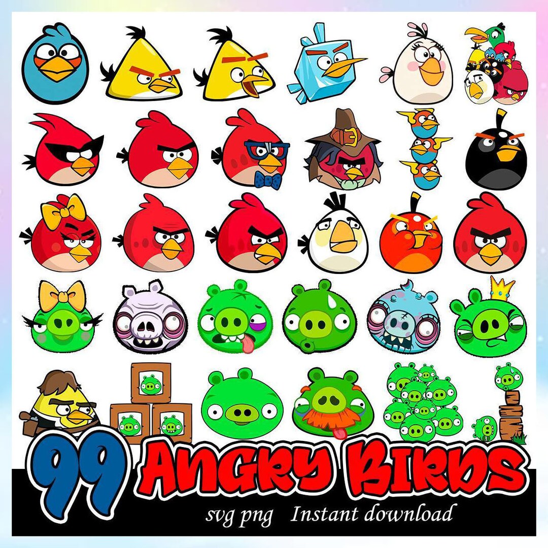 Angry Bird SVG Bundle, Angry Bird SVG, Digital SVG, Sublimation, Cricut ...