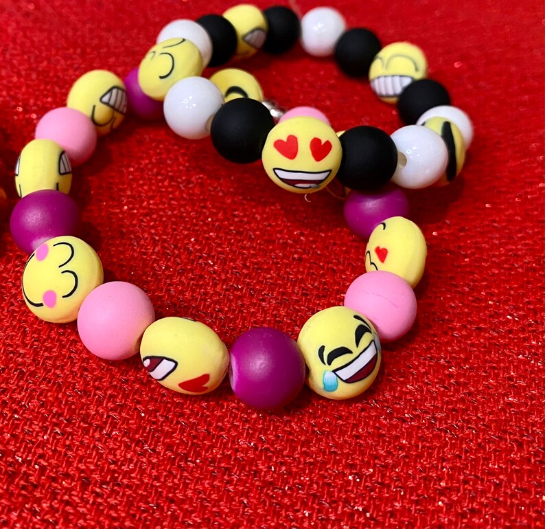Emoji Me Kids/children Beaded Bracelet - Etsy