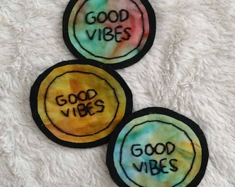 Good Vibes Patch Iron On/sew on Hippie Patch Fully - Etsy