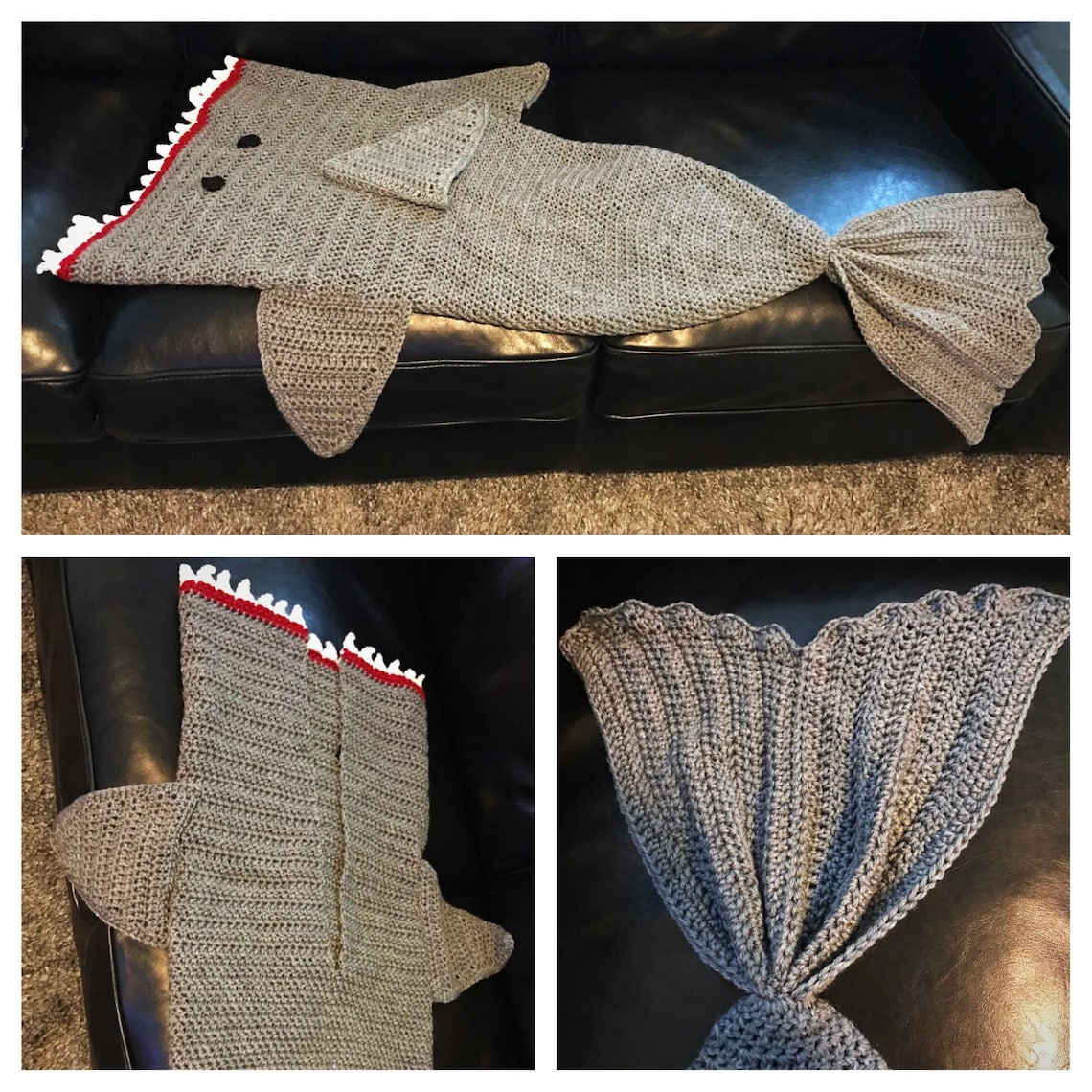 Crochet Shark Tail Blanket PDF File Download PATTERN ONLY- Infant to ...