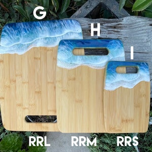 Ocean Wave Bamboo Cutting/cheese Board Made With Epoxy Resin, Rectangle ...