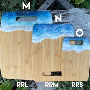 Ocean Wave Bamboo Cutting/cheese Board Made With Epoxy Resin, Rectangle ...