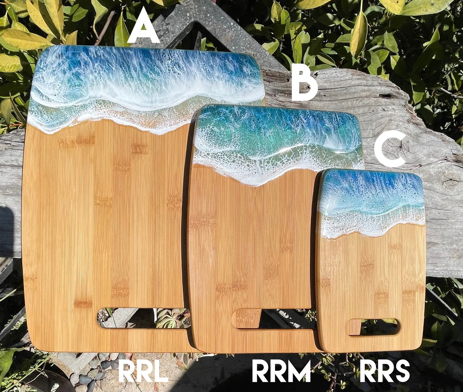 Ocean Wave Bamboo Cutting/cheese Board Made With Epoxy Resin - Etsy