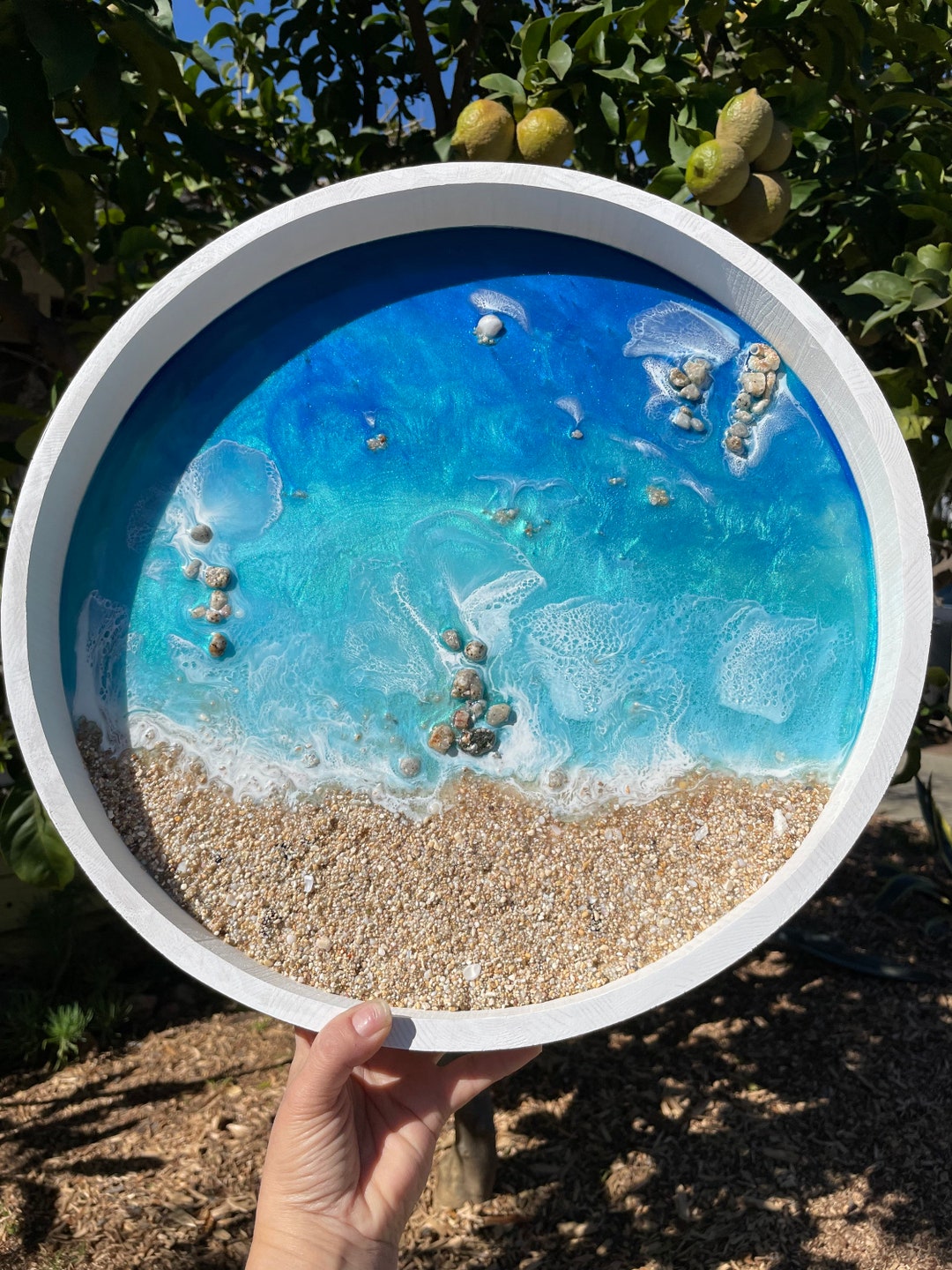 Ocean Resin Beach Scene Aerial View With Ocean Waves Wall Art - Etsy